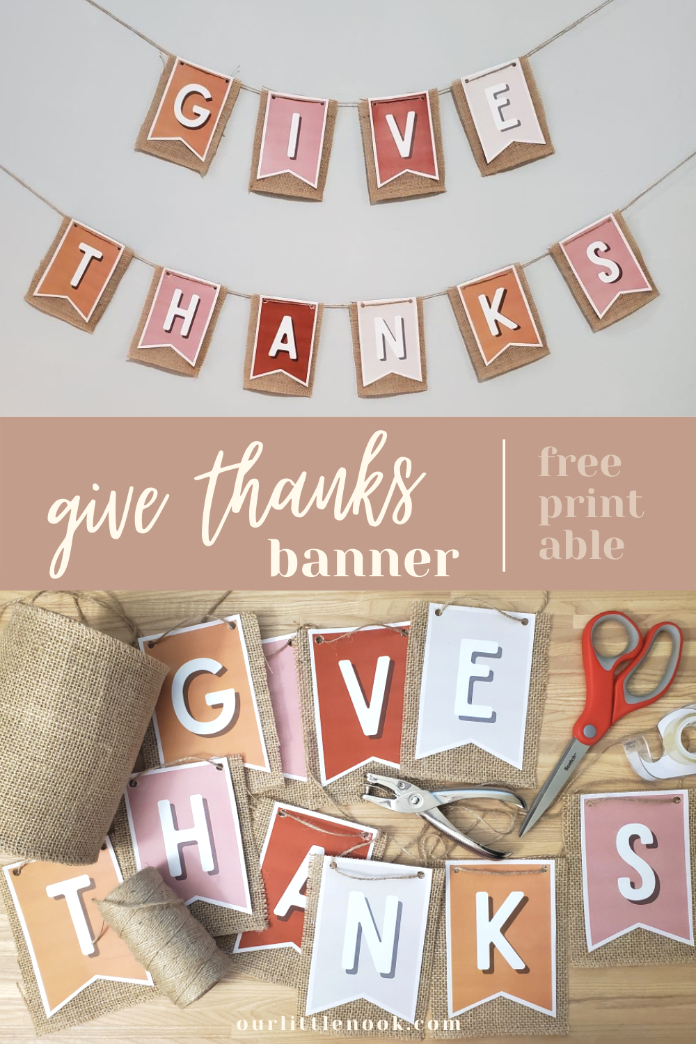 Give Thanks Thanksgiving Banner – Our Little Nook