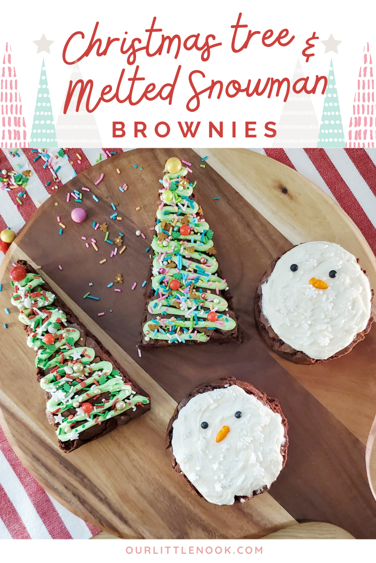 Christmas Tree & Melted Snowman Brownies – Our Little Nook