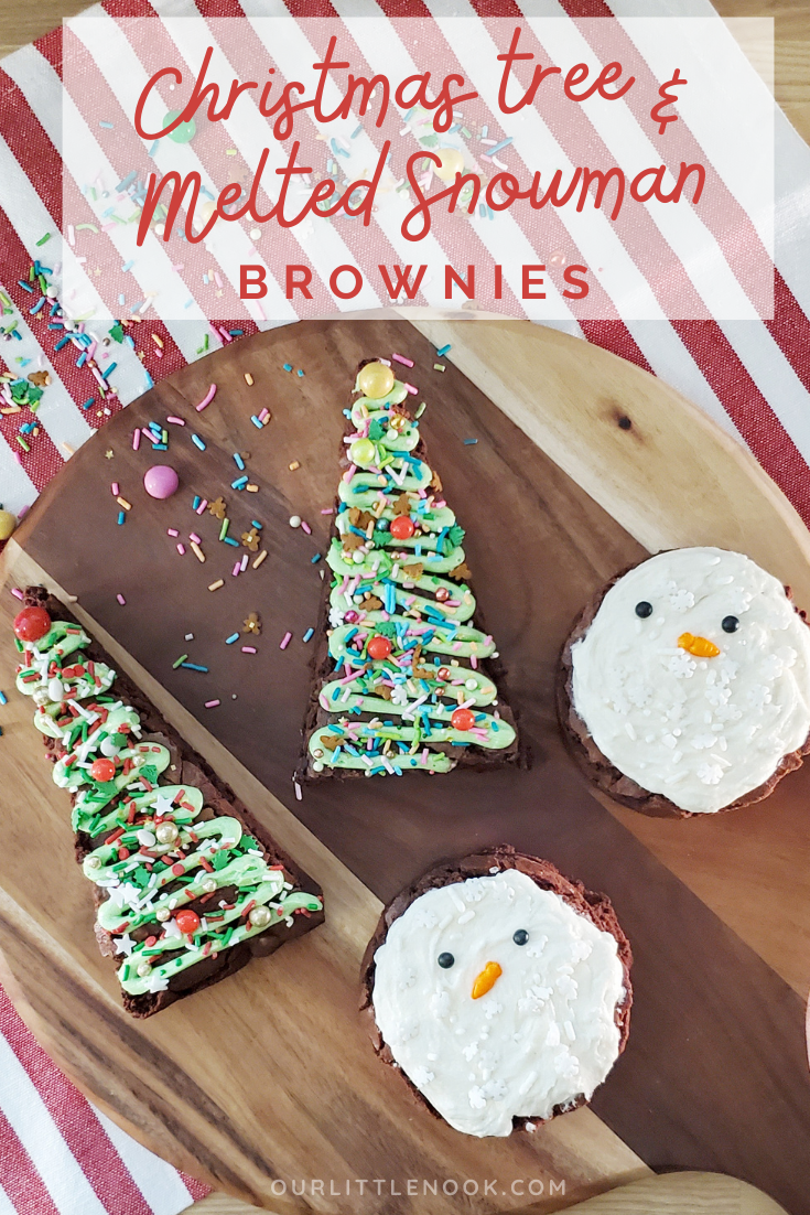 Christmas Tree & Melted Snowman Brownies – Our Little Nook