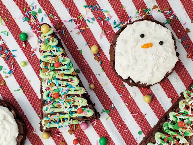 Christmas Tree & Melted Snowman Brownies – Our Little Nook