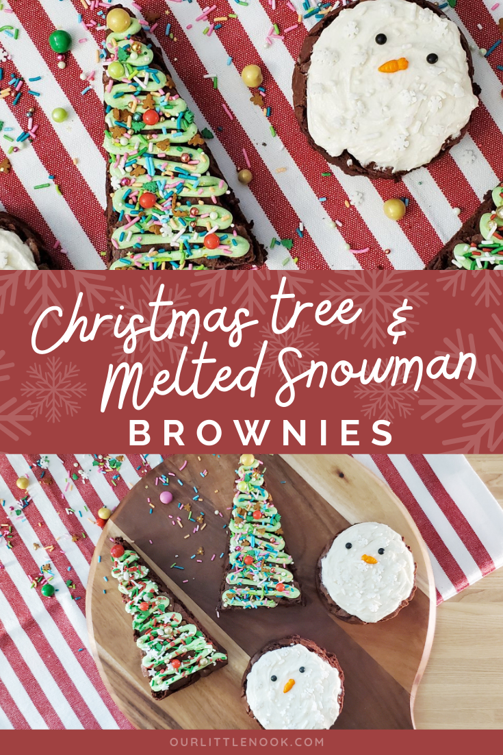 Christmas Tree & Melted Snowman Brownies – Our Little Nook